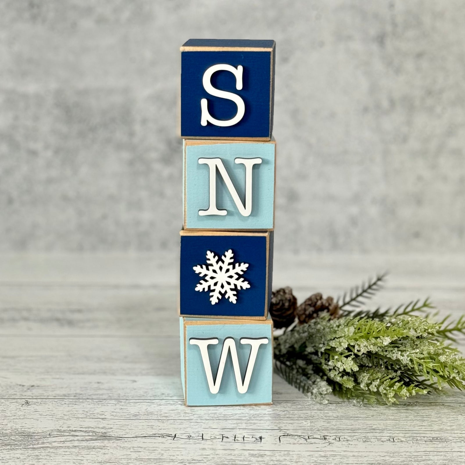 SET | Winter Stacking Word Wooden Blocks – Wintuck Home